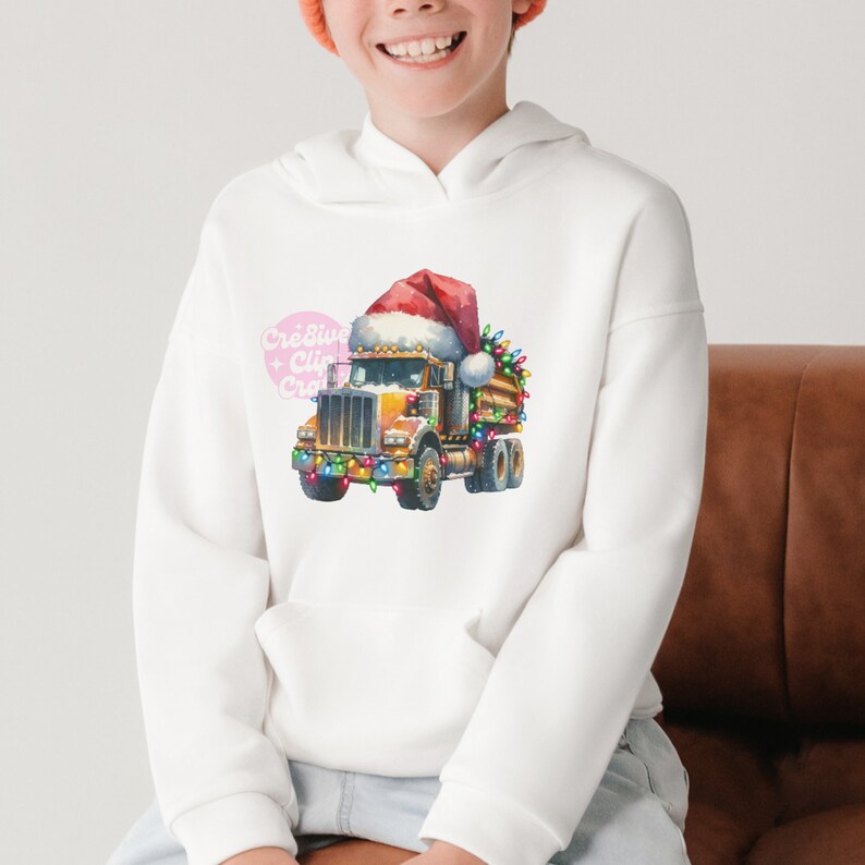 Christmas Truck PNG Watercolor Truck Boys Clipart Santa Claus Hat PNG ...
