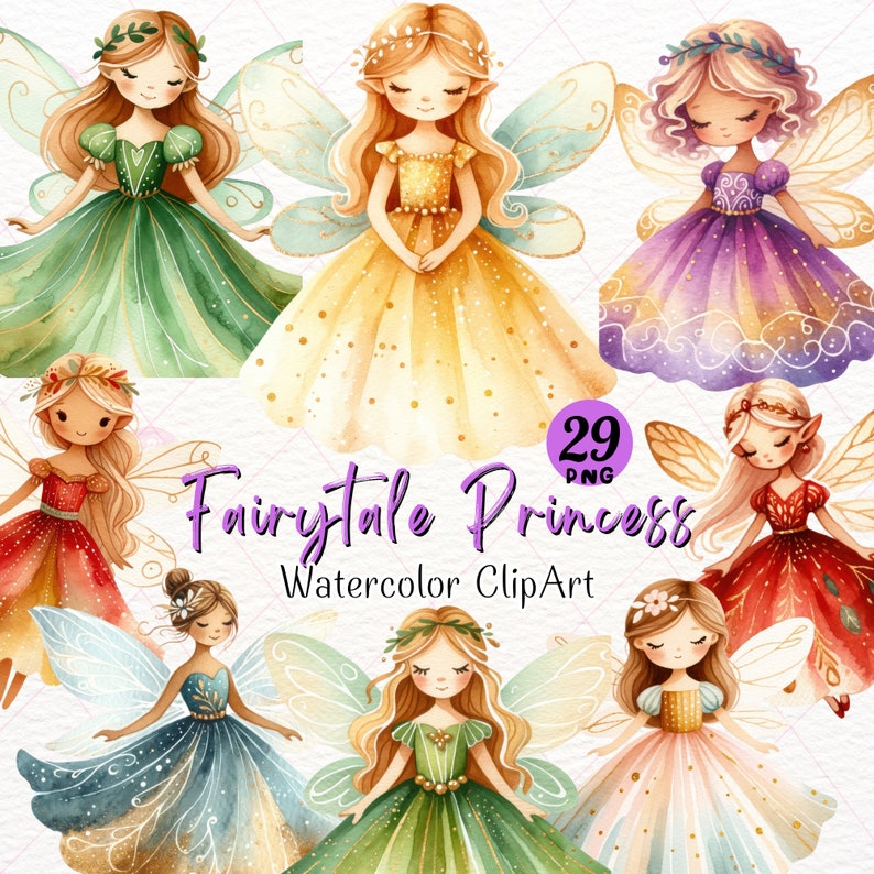 Fairytale Princess, Magical Princess Clipart, Pretty Princess PNG, Cute ...