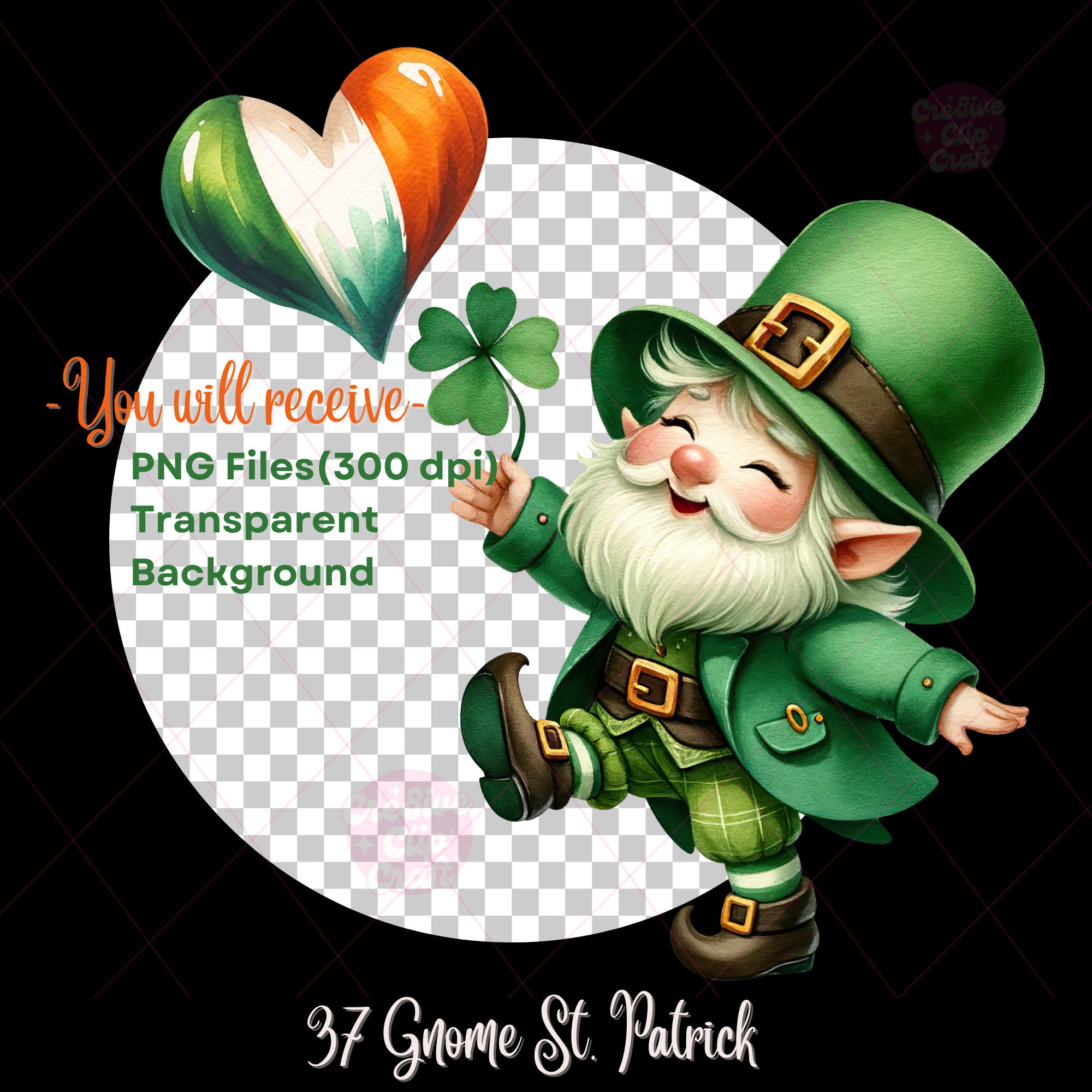 Watercolor St. Patrick's Day Clipart, Gnome St Patrick PNG, St Patrick ...