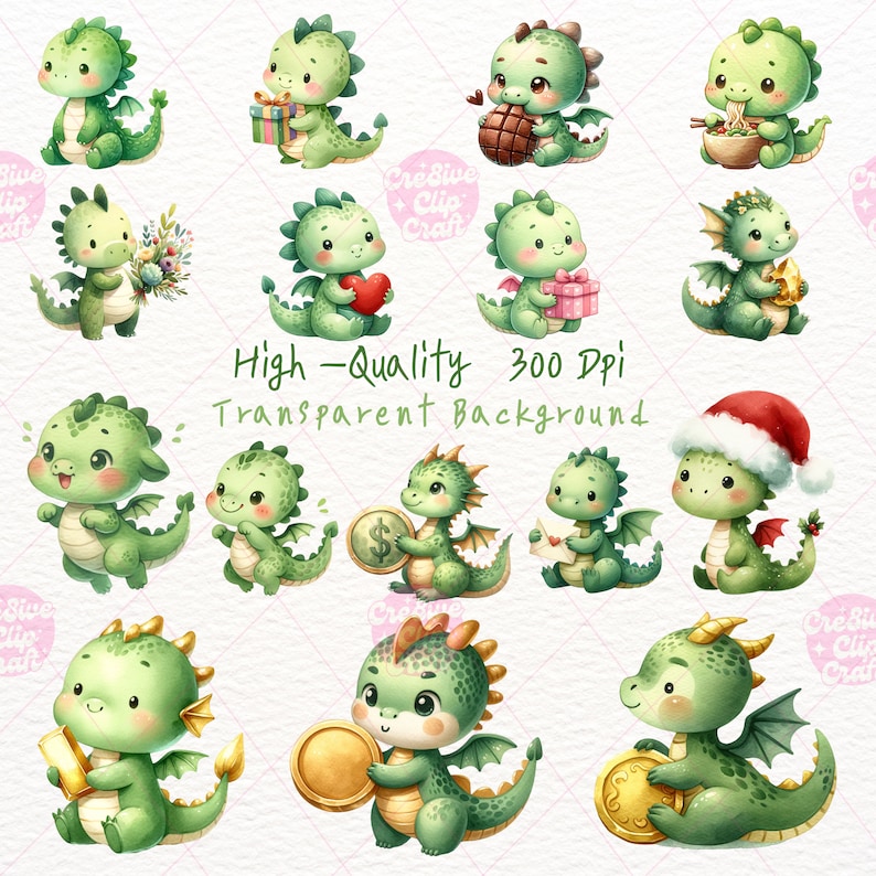 Cute Dragon Watercolor, Dragon Clipart, Chinese Dragon, Dragon PNG ...