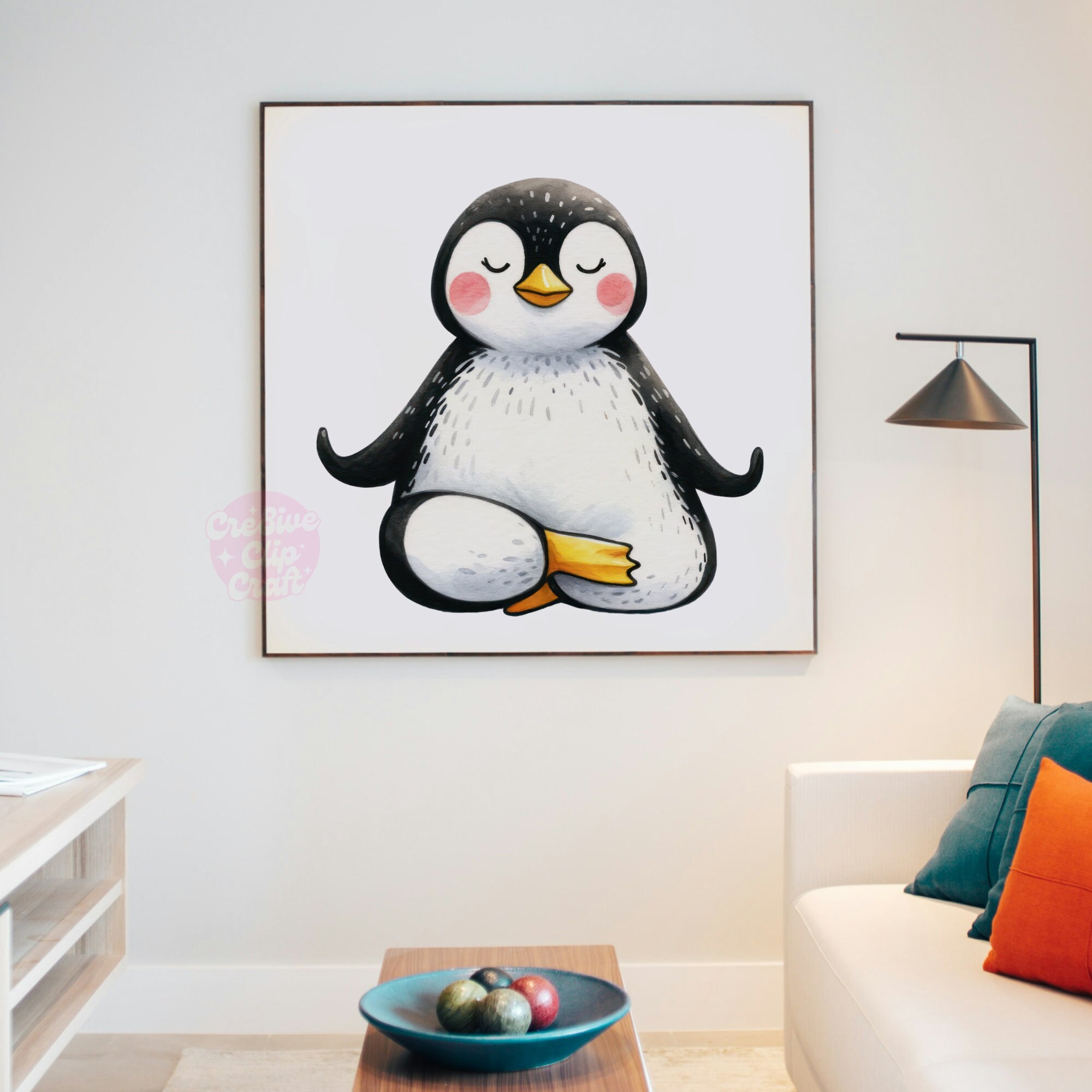 Cute Penguin Yoga Watercolor Clip Art, Yoga Poses, Baby Penguin Bundle ...