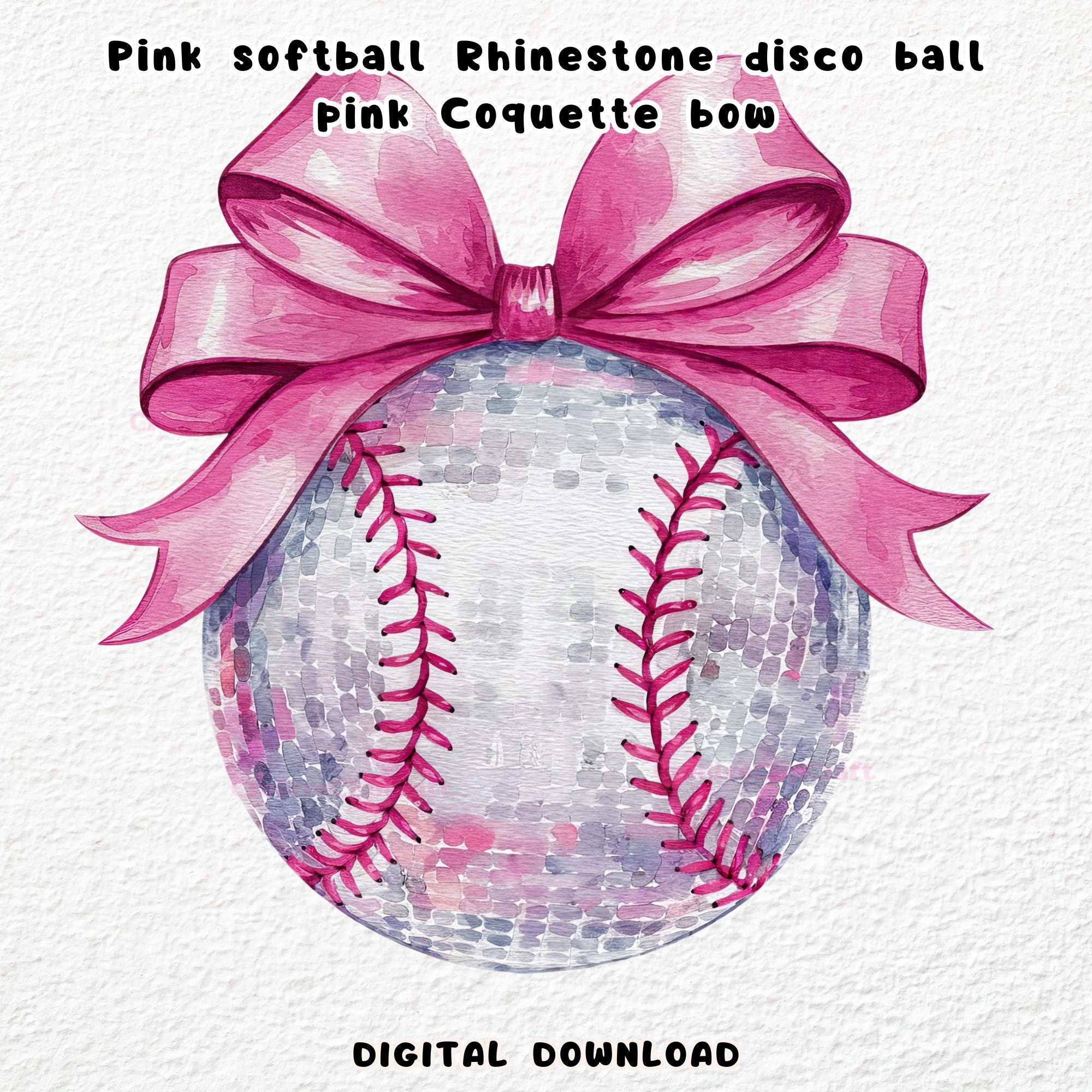 Game Day Baseball Softball Rhinestone, Disco Ball Coquette Bow, Game ...