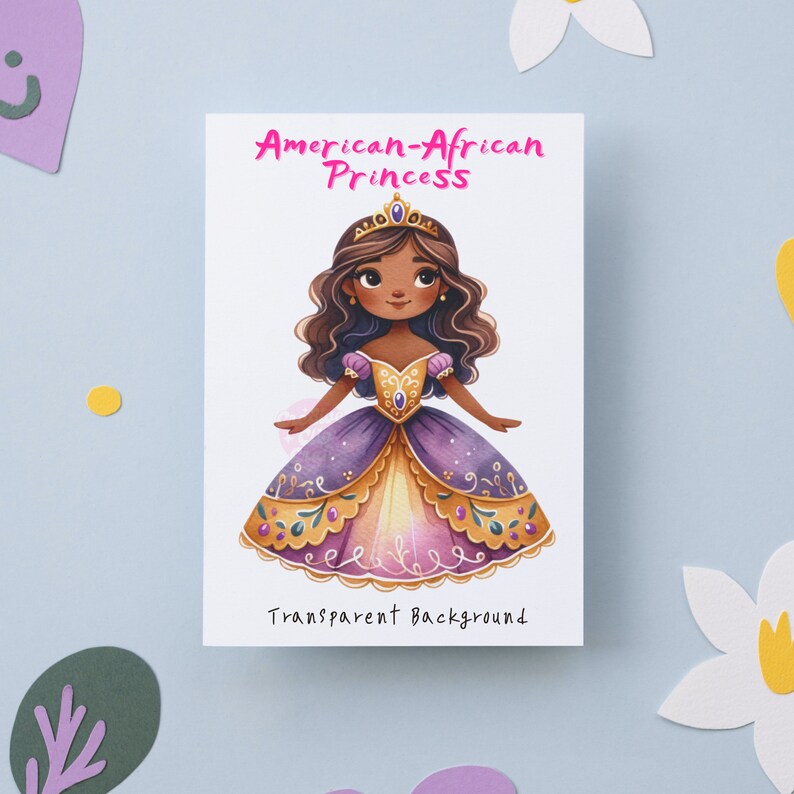American African Princess Clipart Black Princess PNG Bundle Cute ...