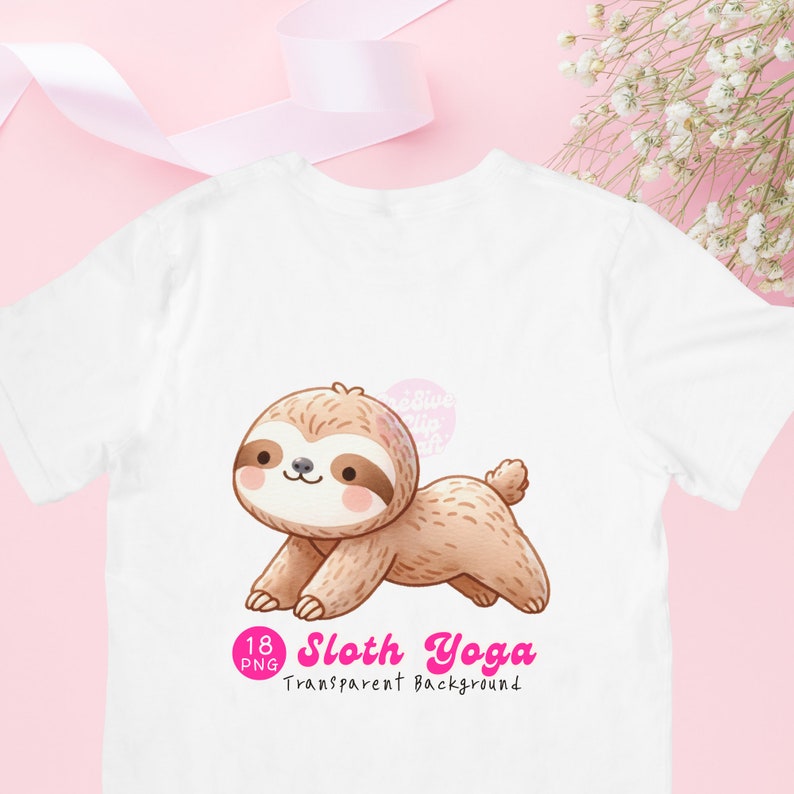 Sloth Yoga Poses, Clipart Bundle, Cute Baby Sloth, Watercolor Animal ...