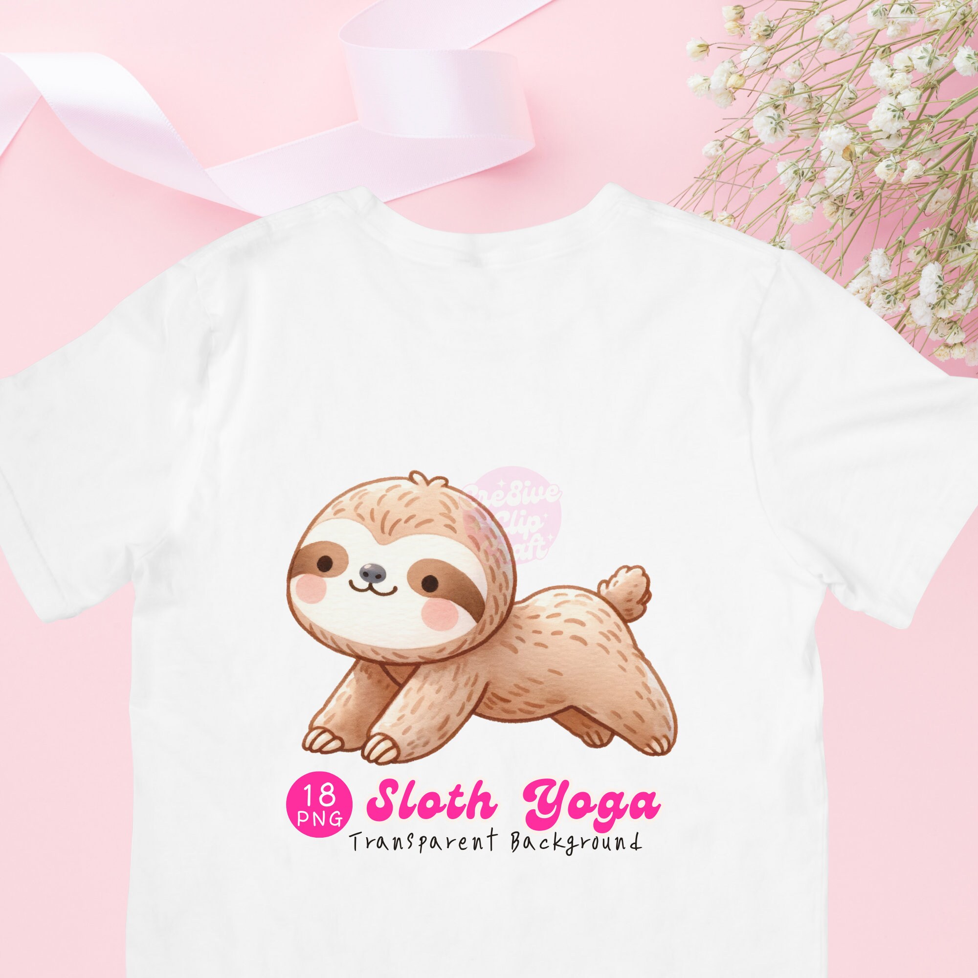 Sloth Yoga Poses, Clipart Bundle, Cute Baby Sloth, Watercolor Animal ...