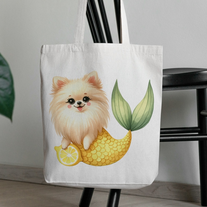 Pomeranian, Dog Mermaid Watercolor Clipart, Puppy Mermaid Clipart ...