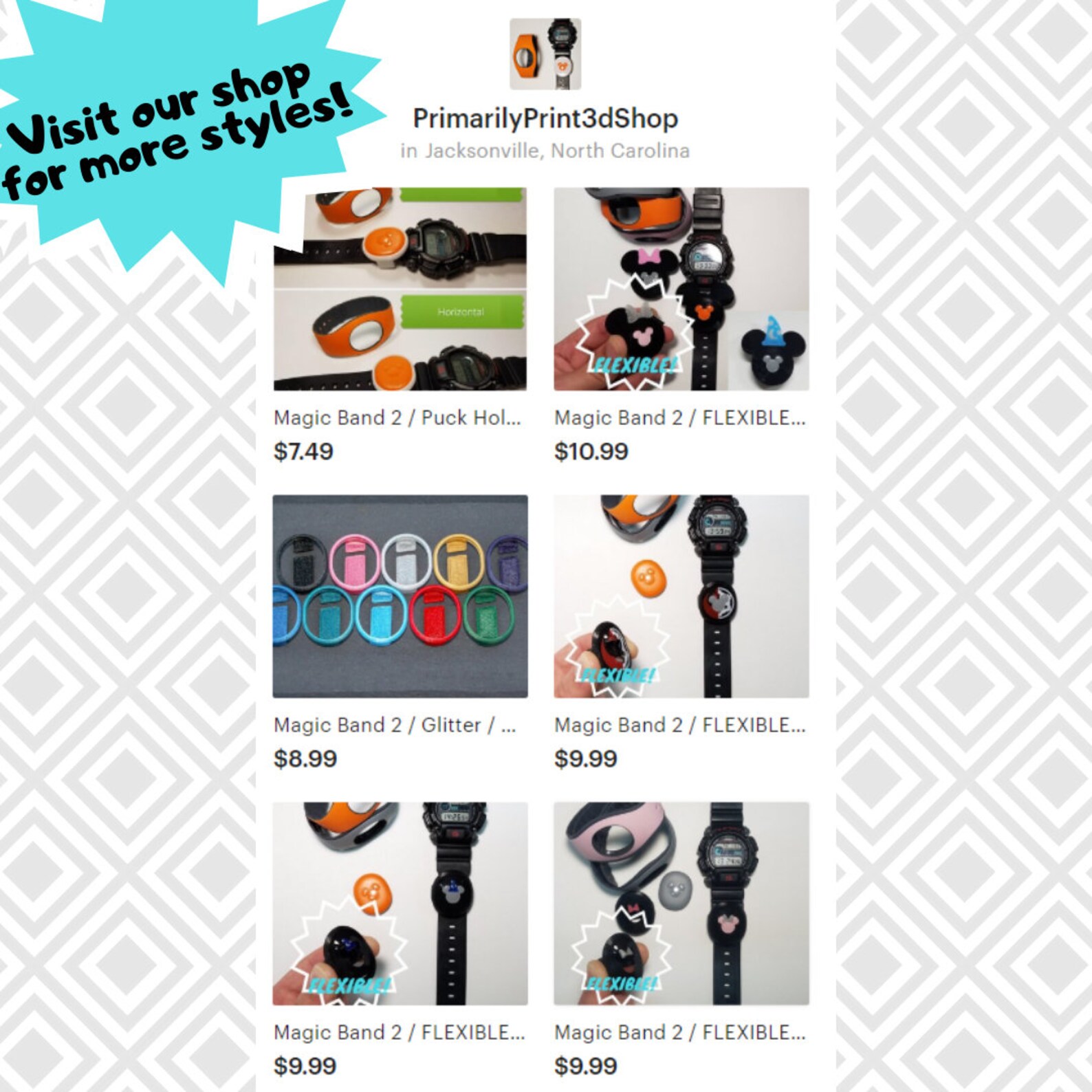 Magic Band 2 / FLEXIBLE / Puck Holder Watch Slider / Fast Pass / Puck ...