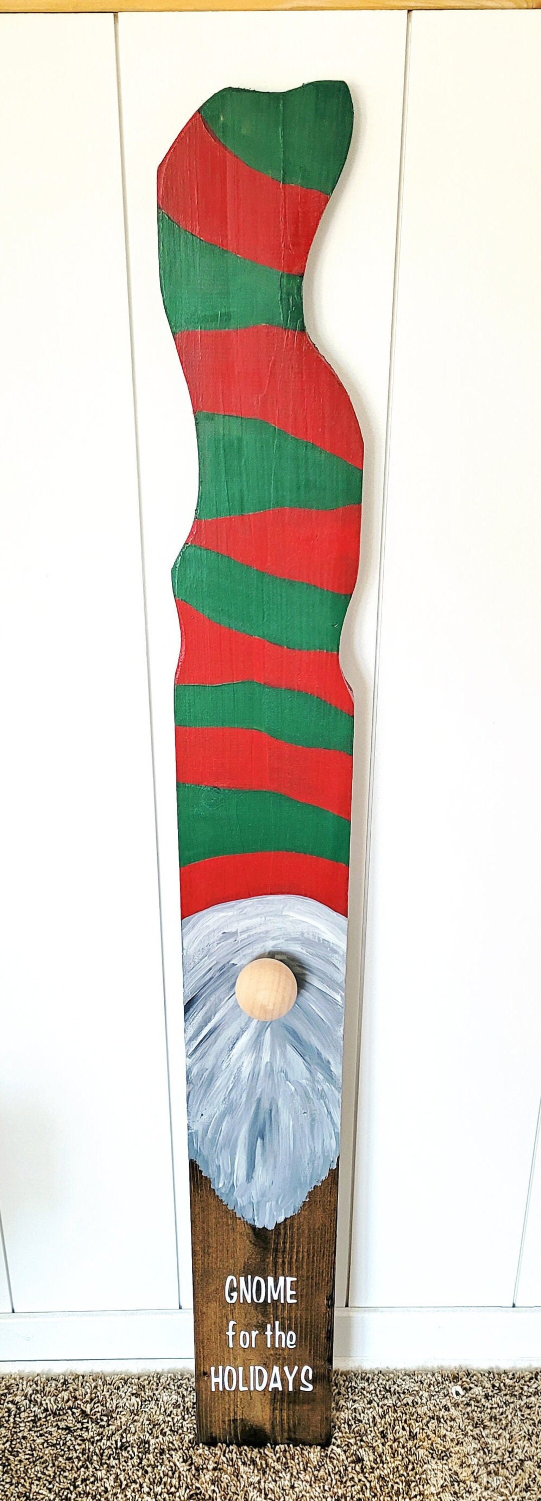 Santa Gnome, Gnome Decor, Gnome Porch Leaner, Holiday Porch Leaner ...