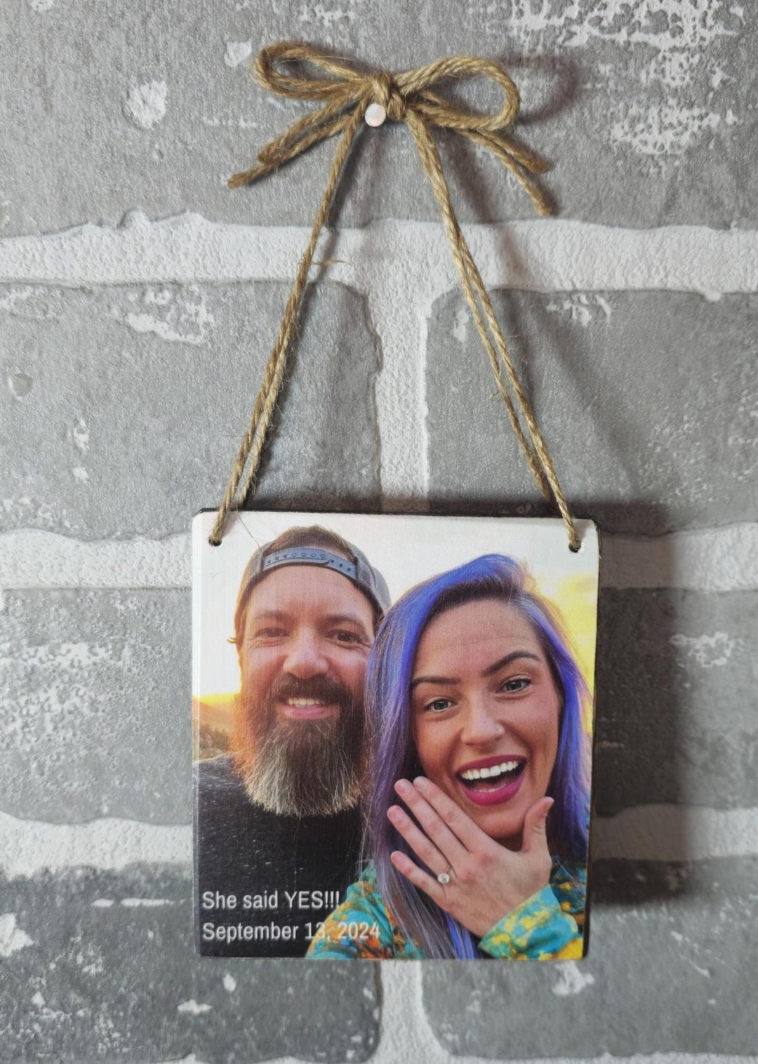 Reversible Photo Wood Ornament- Personalized Rustic Double-sided ...