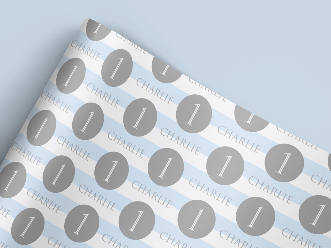Personalised Birthday Wrapping Paper, Pastel Blue Wrap, Pastel Birthday ...