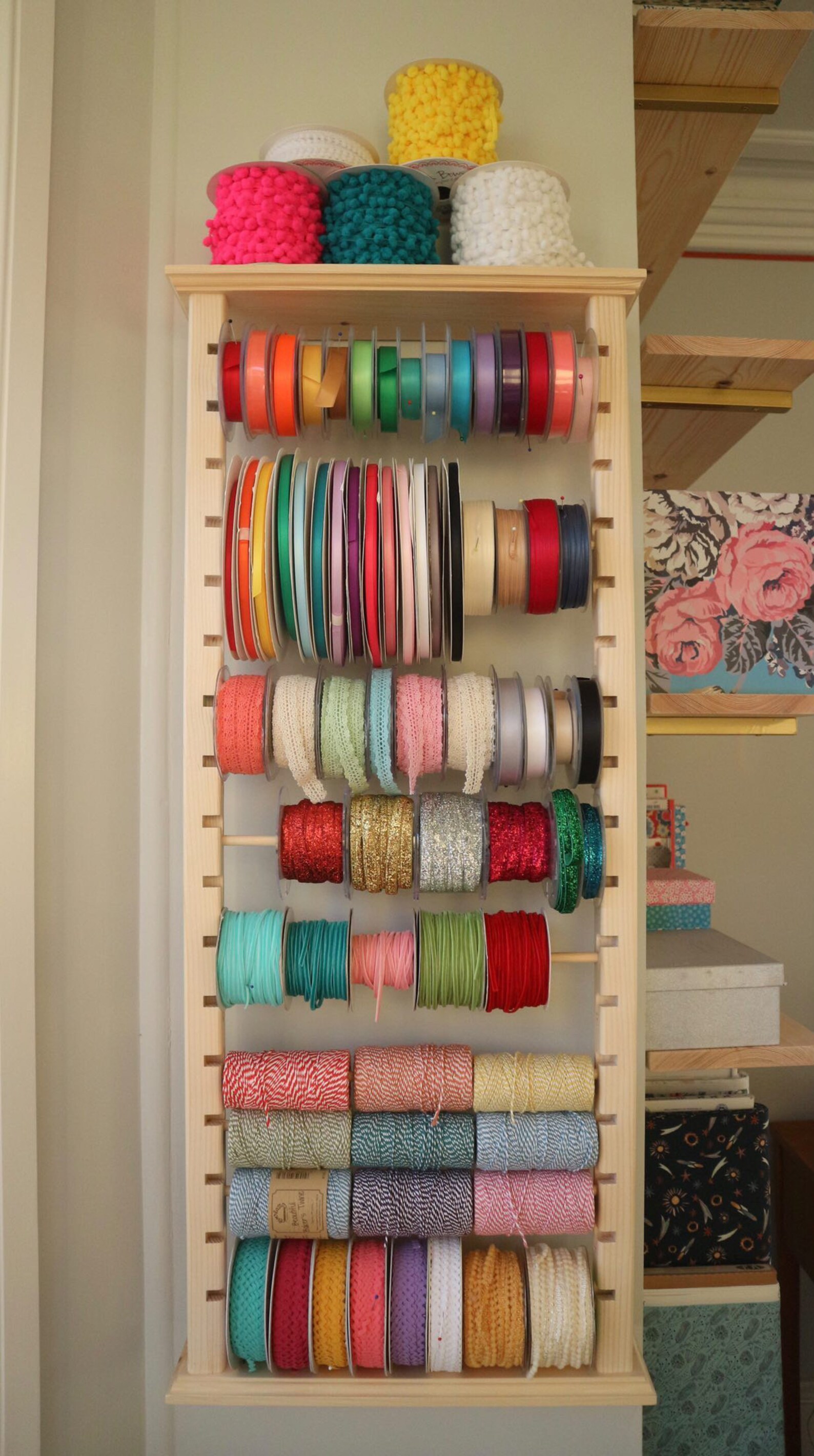 Large WALL Ribbon Holder Ribbon Organiser Ribbon Storage - Etsy
