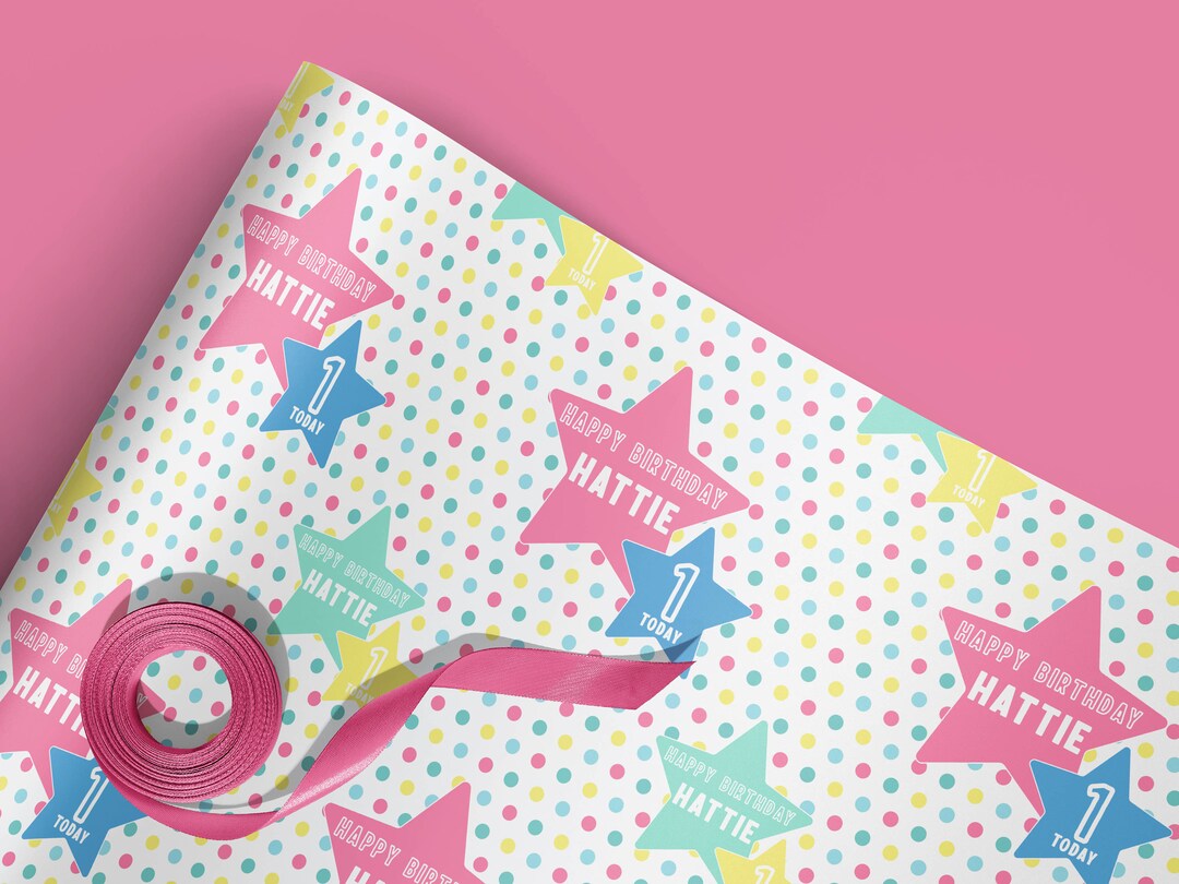 Spotty Wrapping Paper, 1st Birthday Paper, 2nd Birthday, 3rd birthday ...