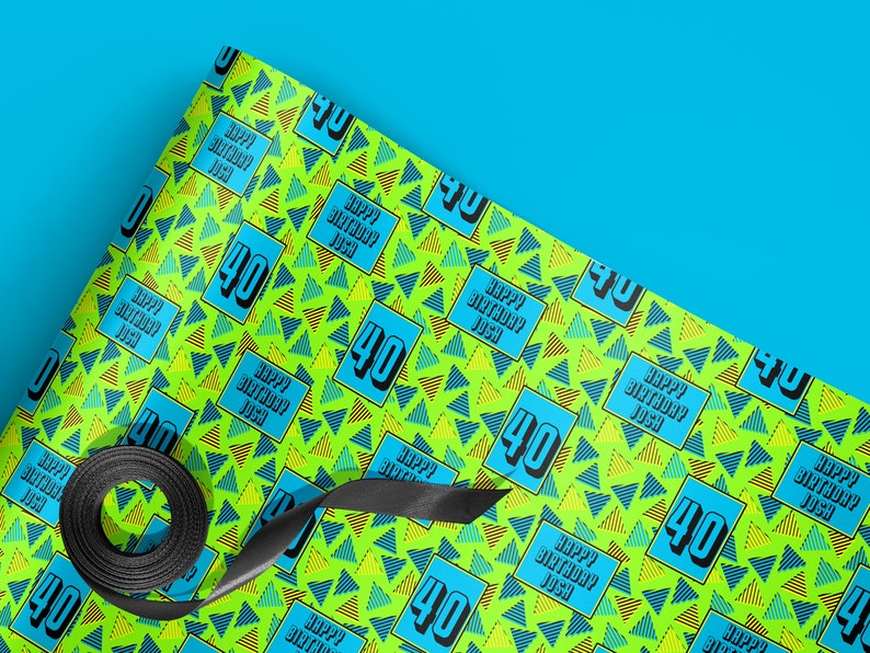 Retro Wrapping Paper Retro Gift Wrap 80's Birthday - Etsy