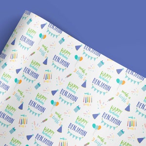 Personalised Birthday Wrapping Paper, Boys Birthday Wrapping Paper ...
