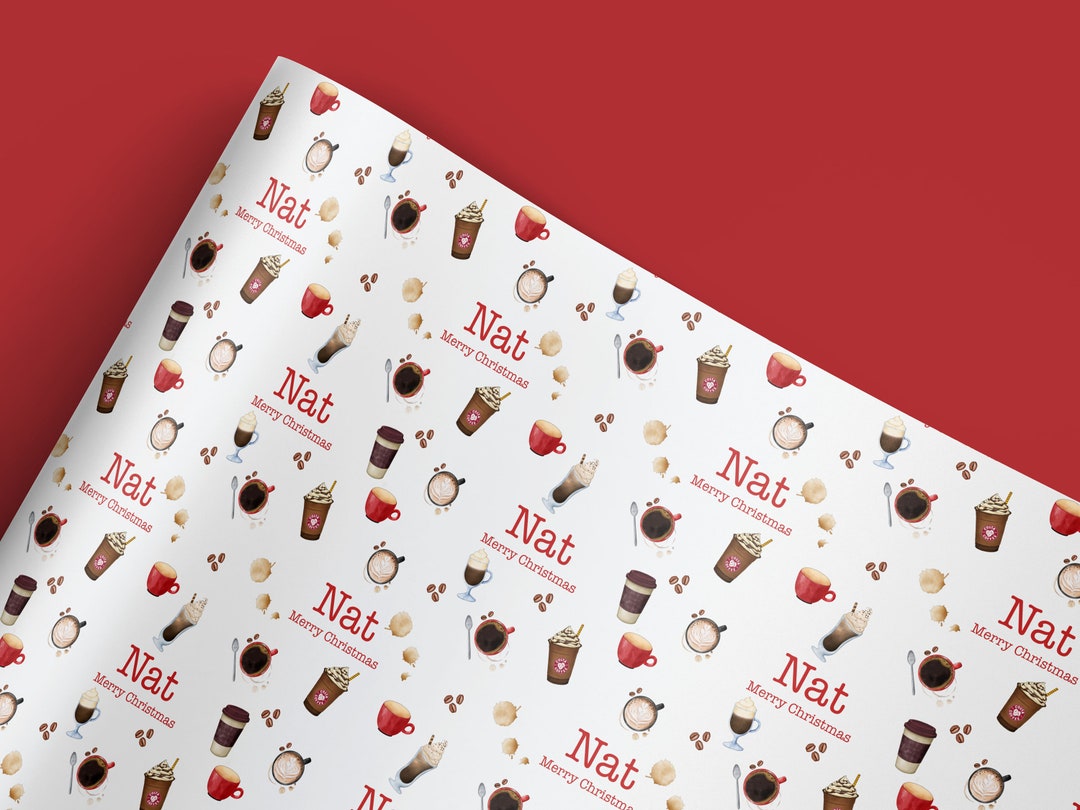 Coffee Wrapping Paper, Coffee Wrap, Coffee Present, Coffee Anniversary ...