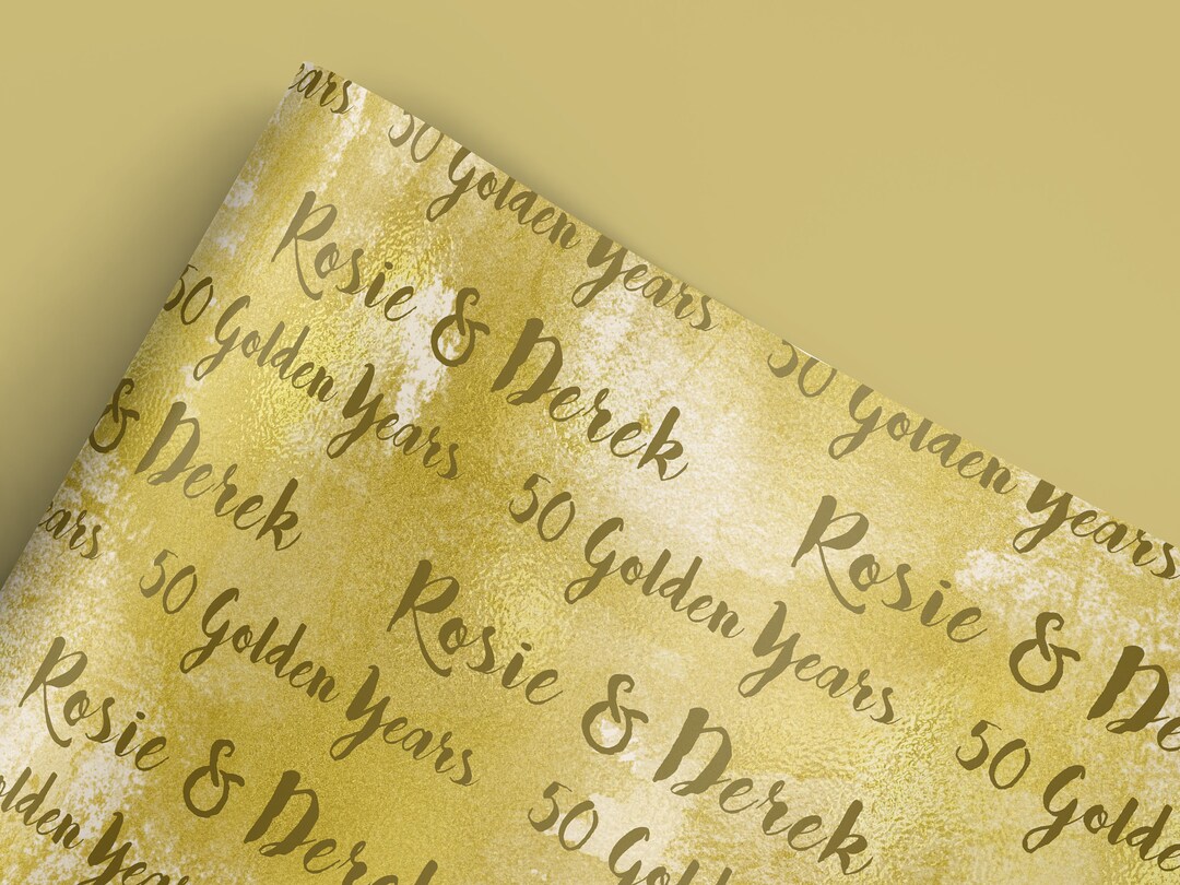Personalised Golden Wedding Anniversary Wrapping Paper | 50 Year ...