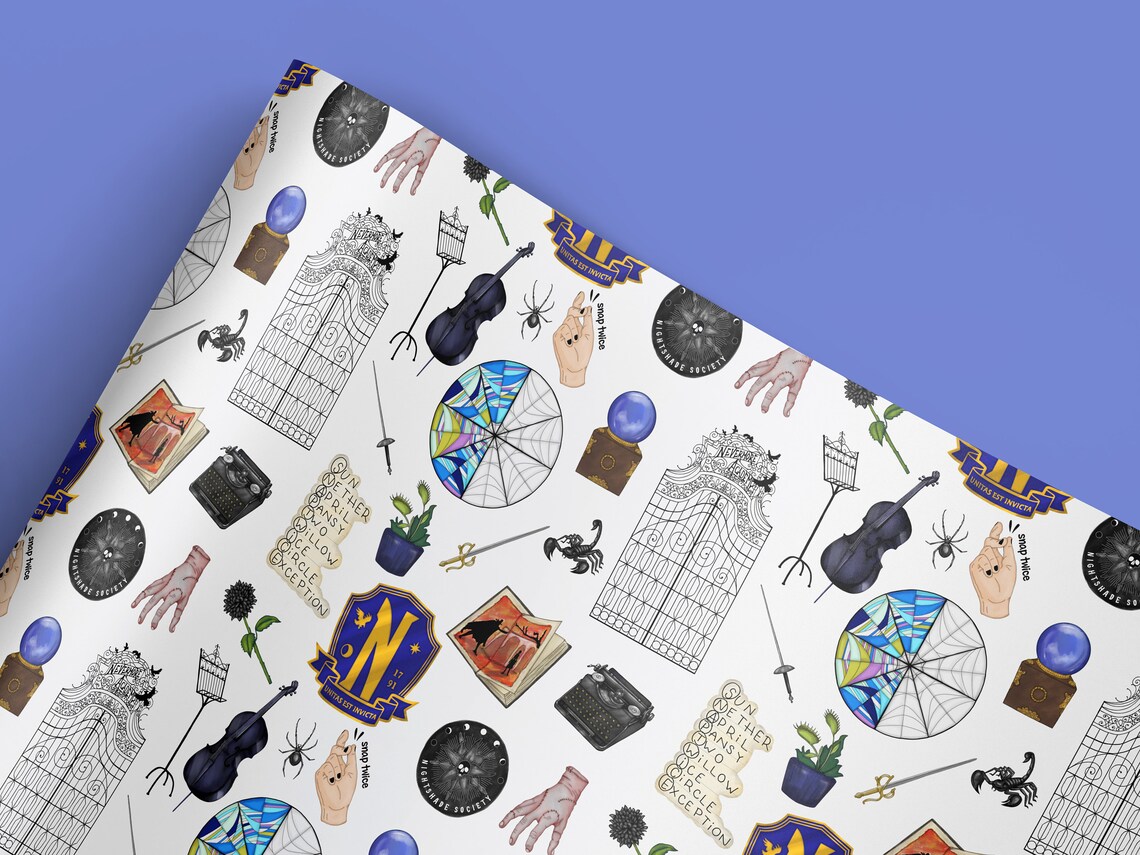 Wednesday Addams Wrapping Paper non Personalised Wednesday - Etsy UK