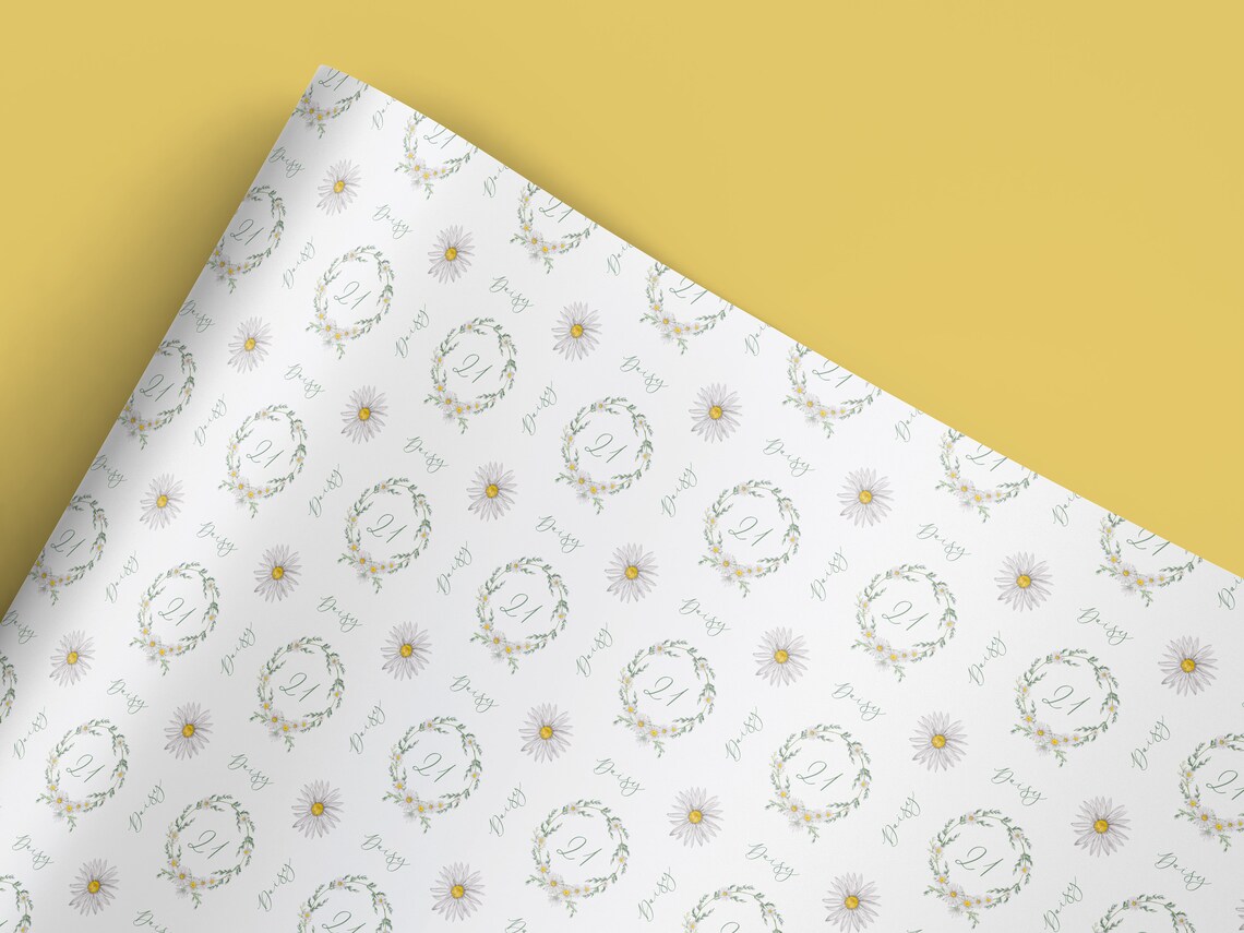Personalised Daisy Wrapping Paper | Floral Wrap | Daisy Flowers ...