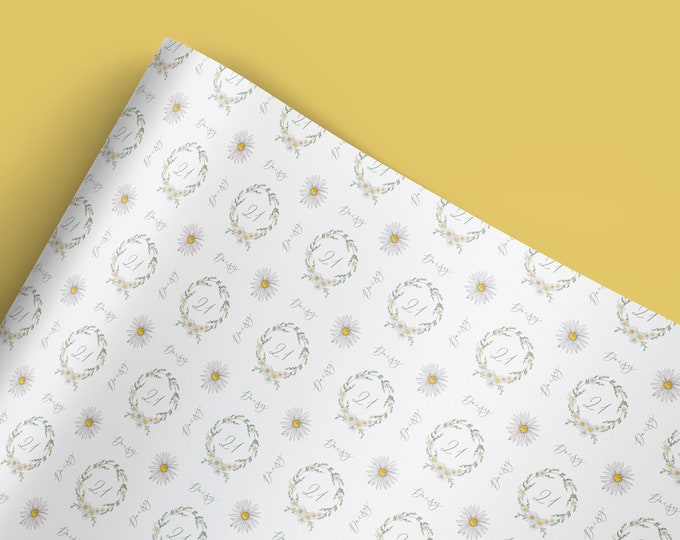 Personalised Daisy Wrapping Paper | Floral Wrap | Daisy Flowers ...