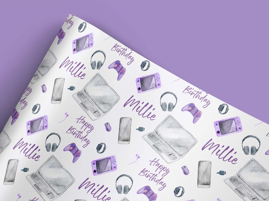 Gaming Wrapping Paper Gaming Birthday Xbox Birthday Nintendo Paper ...