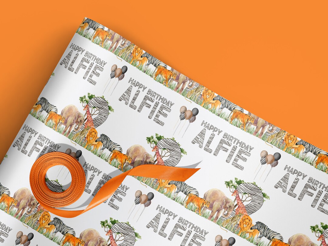 Safari Wrapping Paper, Safari Gift Wrap, Safari Birthday Paper, Jungle ...