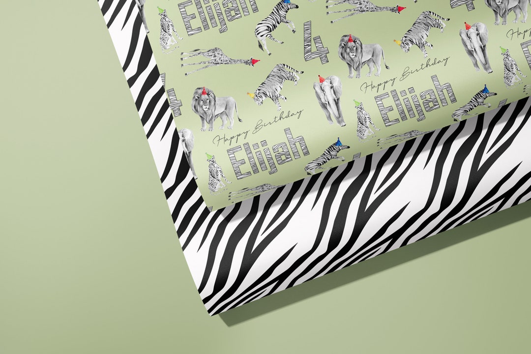 Safari Wrapping Paper Twin Pack, Safari Birthday, Safari Theme, Jungle ...