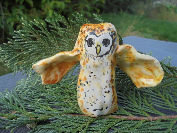 Owl Bird Chicken Pottery Potted Hand Painted Fayence Painting | Etsy