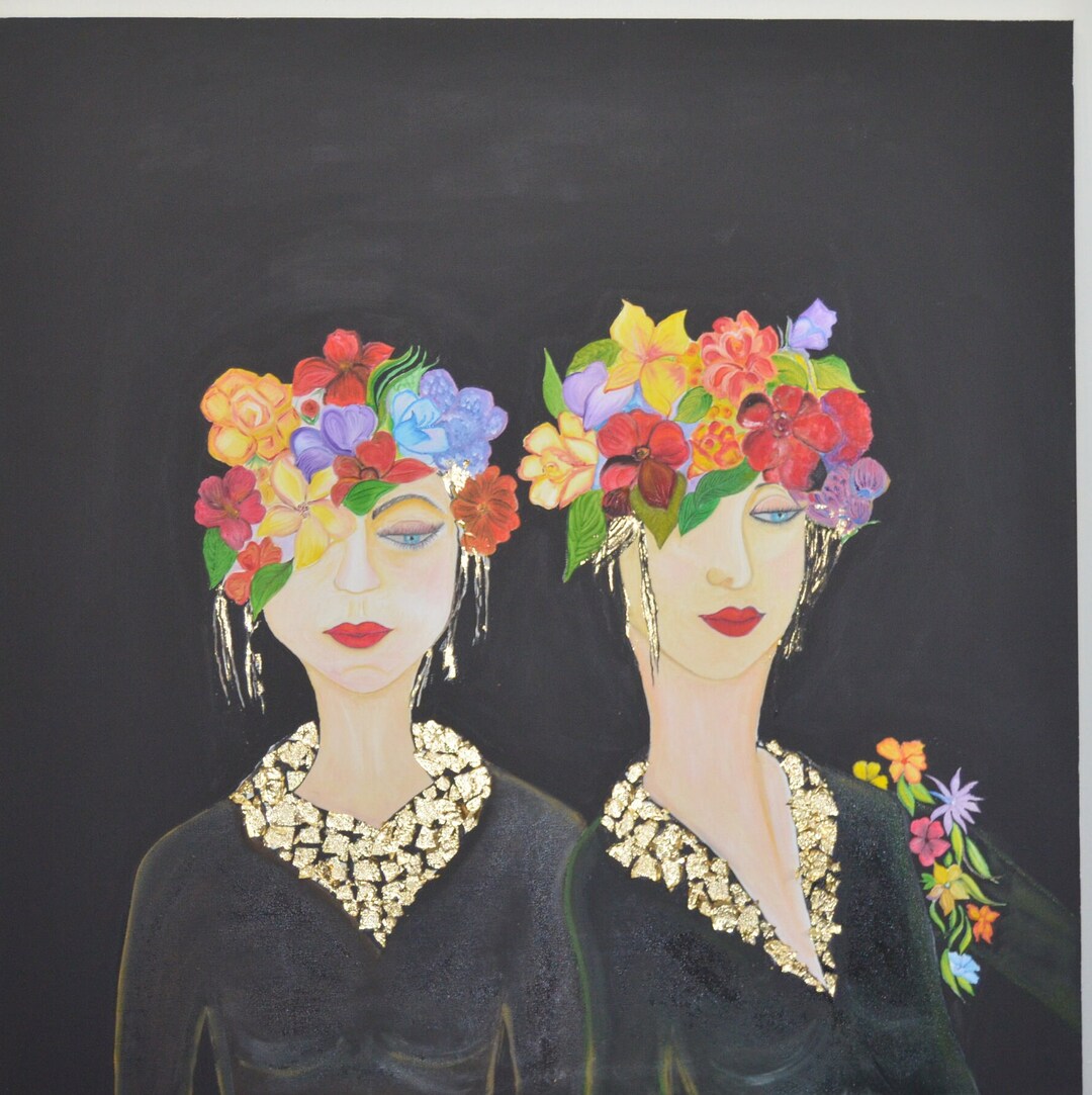 Original Painting Art Work With Oil Paints on Canvas, Portrait ...