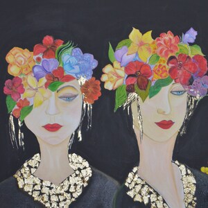 Original Painting Art Work With Oil Paints on Canvas, Portrait ...
