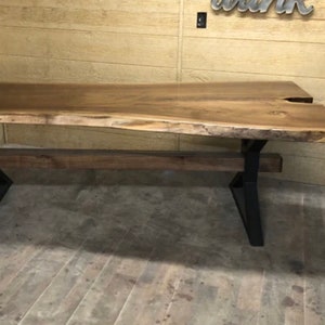 Custom Made Metal X Beam Table Farmhouse Table Dining Table Steel Metal ...
