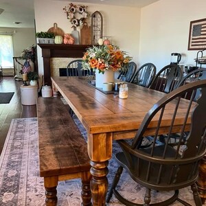 Victorian Spindle Leg Table Dining Room Table Farmhouse Table Handmade ...