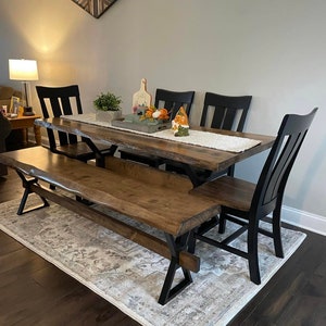 Custom Made Metal X Beam Table Farmhouse Table Dining Table Steel Metal ...