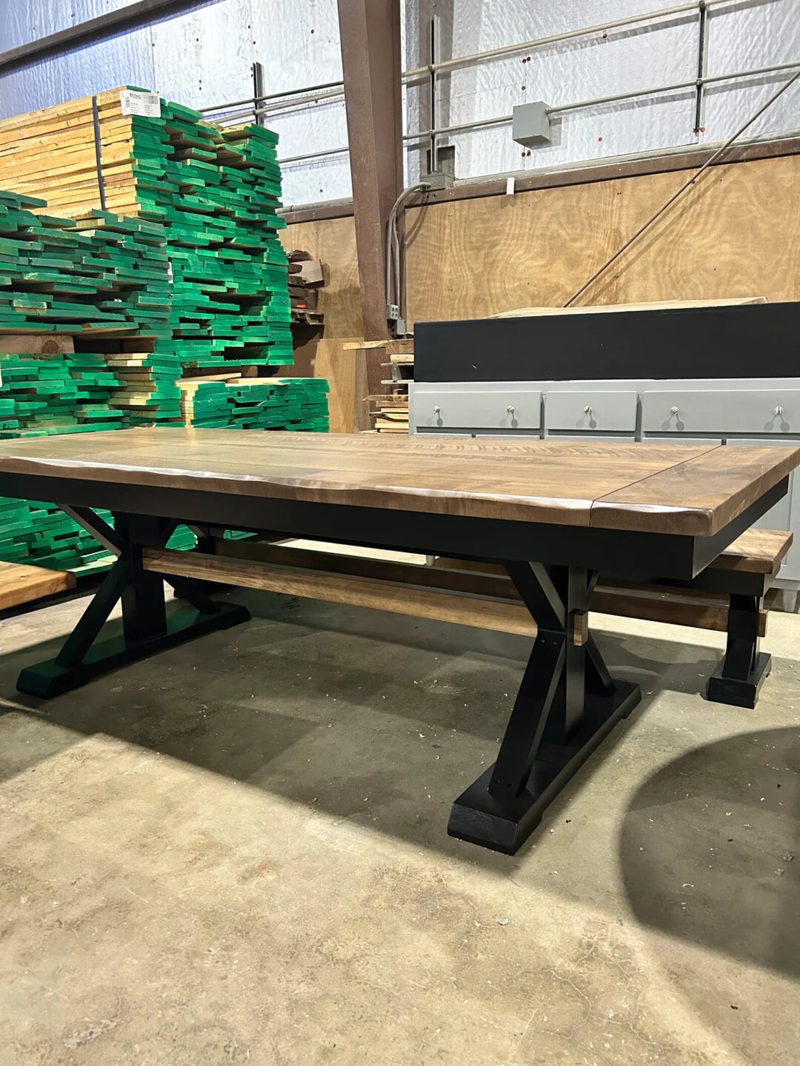 Custom Made Trestle X With Beam Table Handmade Rustic Kitchen Table ...