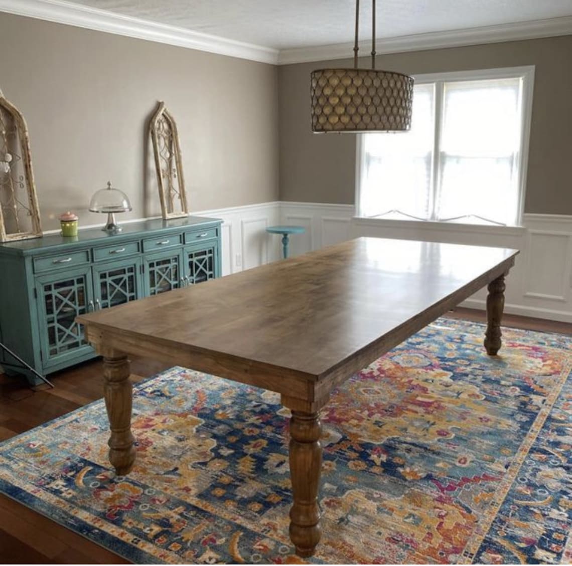 Victorian Spindle Leg Table Dining Room Table Farmhouse Table Handmade ...