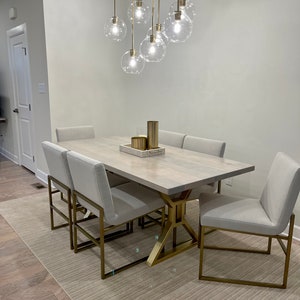 Custom Made Metal X Beam Table Farmhouse Table Dining Table Steel Metal ...