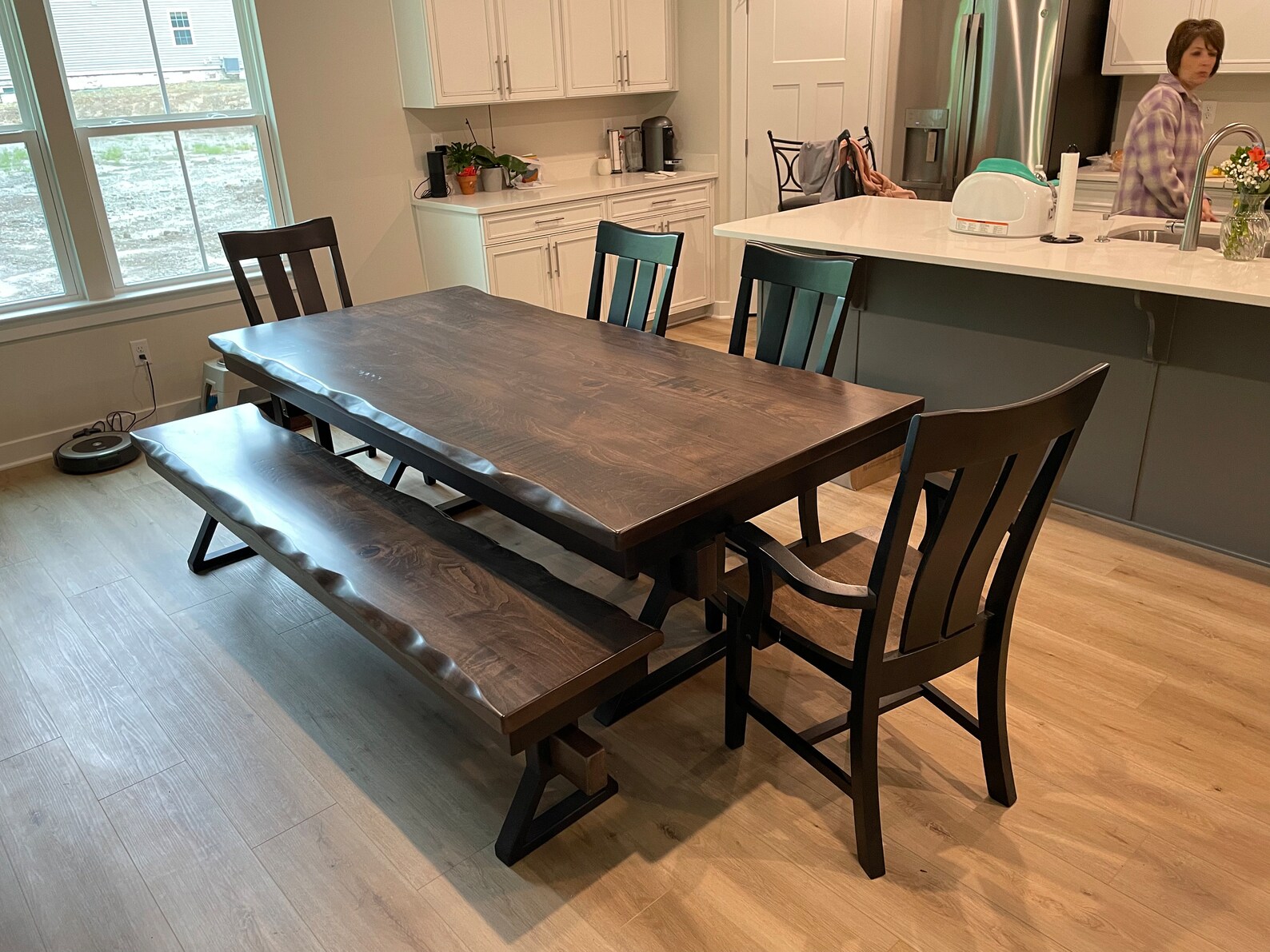 Custom Made Metal X Beam Table Farmhouse Table Dining Table Steel Metal ...