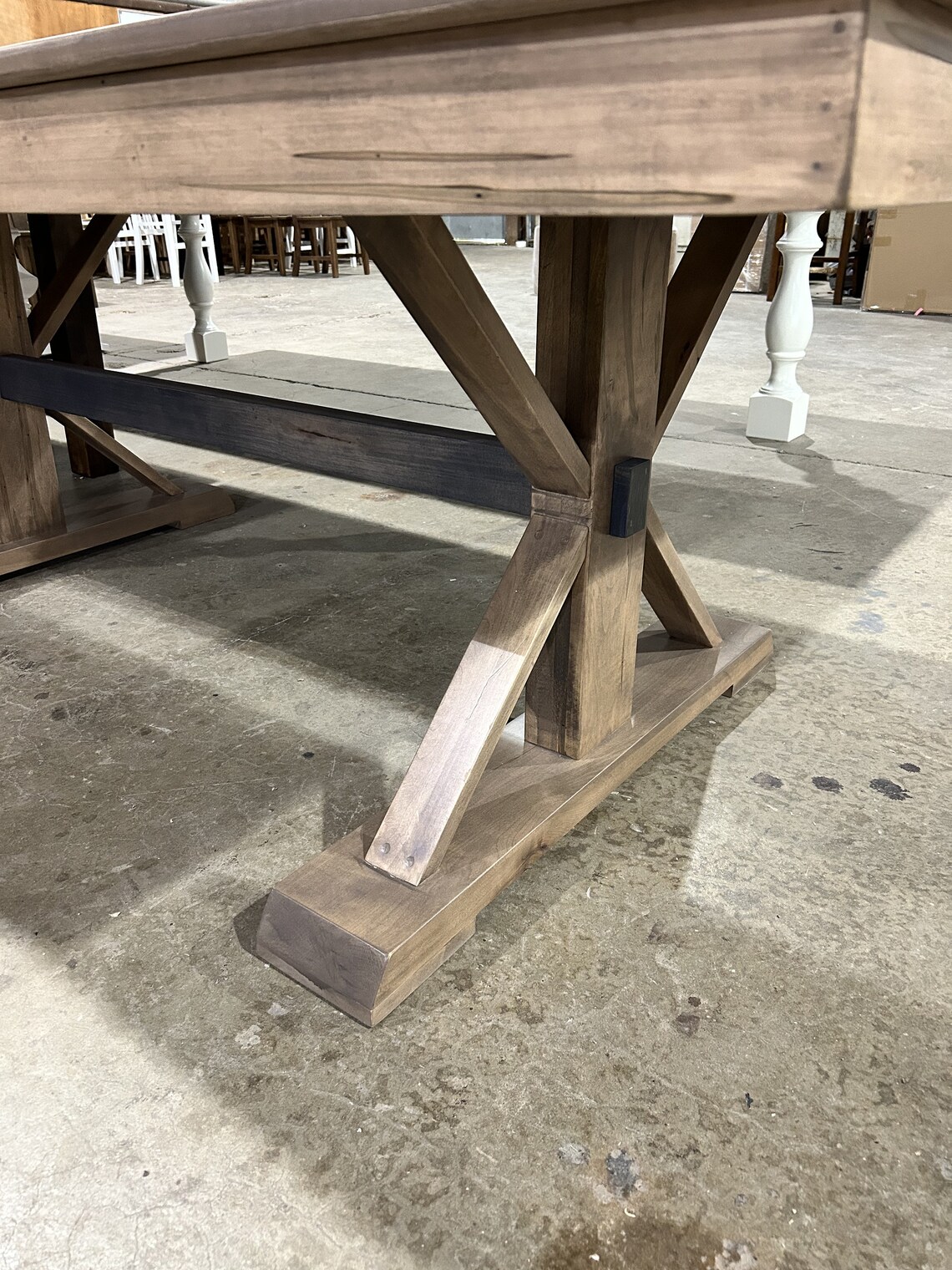 Custom Made Trestle X With Beam Table Handmade Rustic Kitchen Table ...