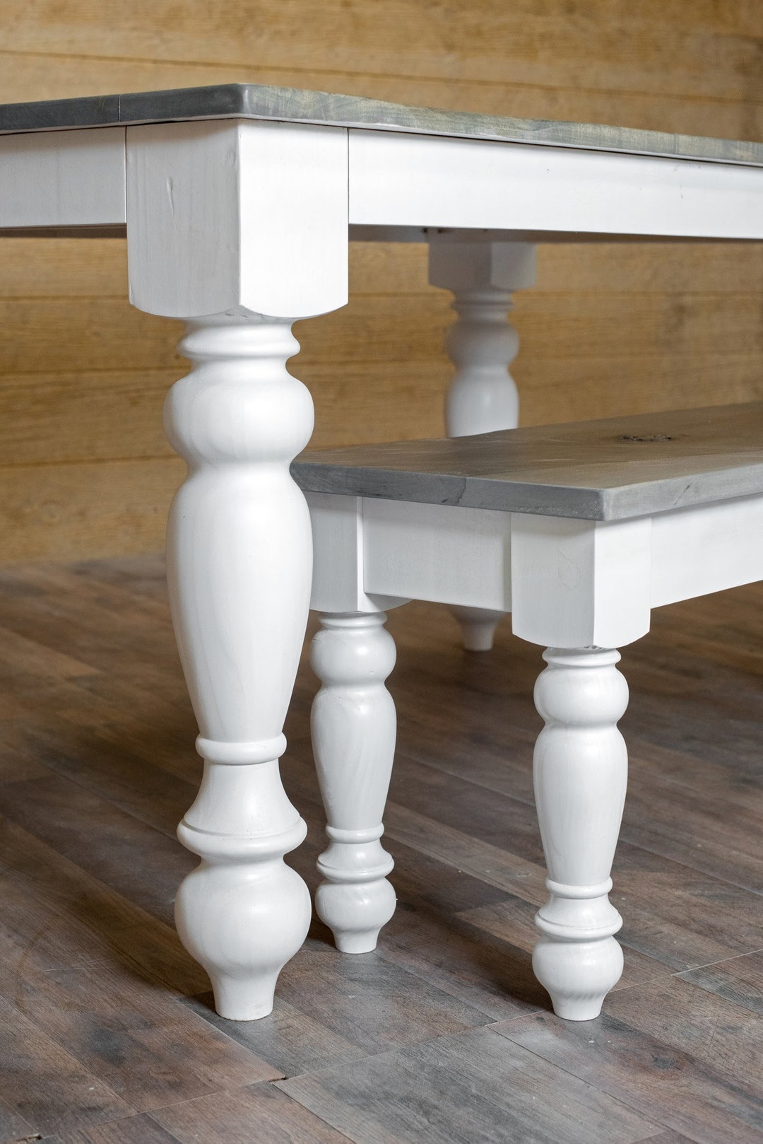 Custom Massive Spindle Leg Table - Large Turned Leg - Farmhouse Dining ...