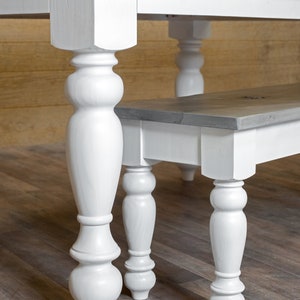 Custom Massive Spindle Leg Table - Large Turned Leg - Farmhouse Dining ...