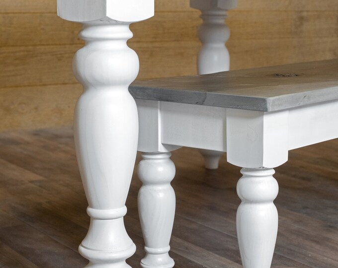 Custom Massive Spindle Leg Table - Large Turned Leg - Farmhouse Dining ...