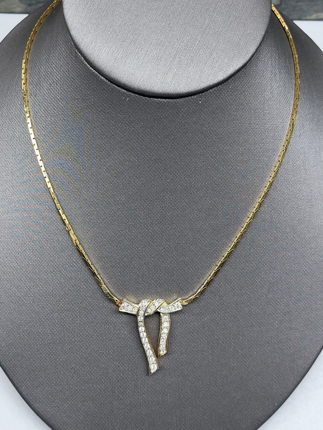 Vintage Givenchy Necklace Rare Givenchy Crystal Bow Necklace - Etsy