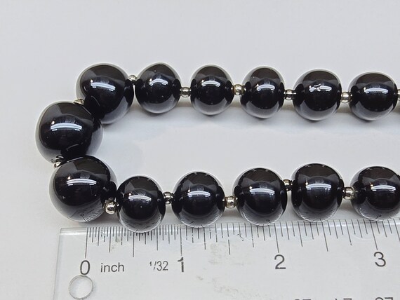 Vintage Monet Necklace, Monet Heavy Black Beaded Neck… - Gem