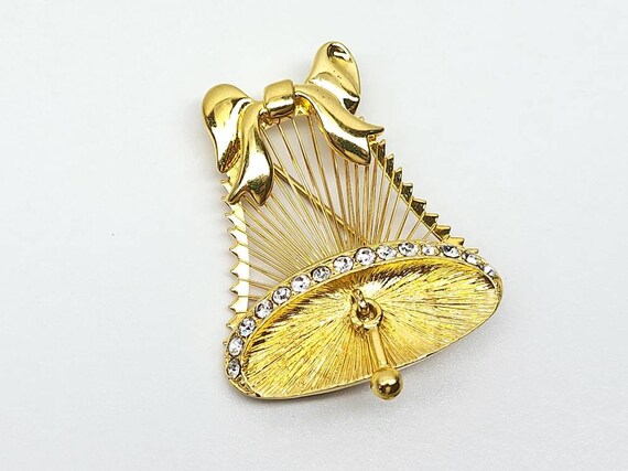 Rare Vintage Monet Brooch Gold Tone Bell Hook Spinner… - Gem