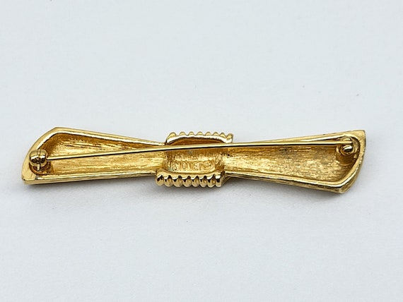 Vintage Monet Brooch, Monet Gold Tone Bar Brooch, Mon… - Gem