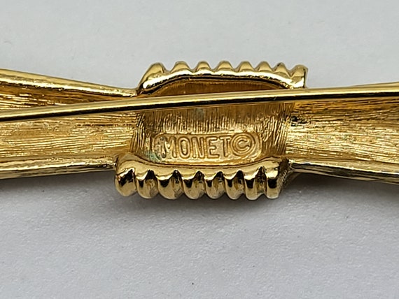 Vintage Monet Brooch, Monet Gold Tone Bar Brooch, Mon… - Gem