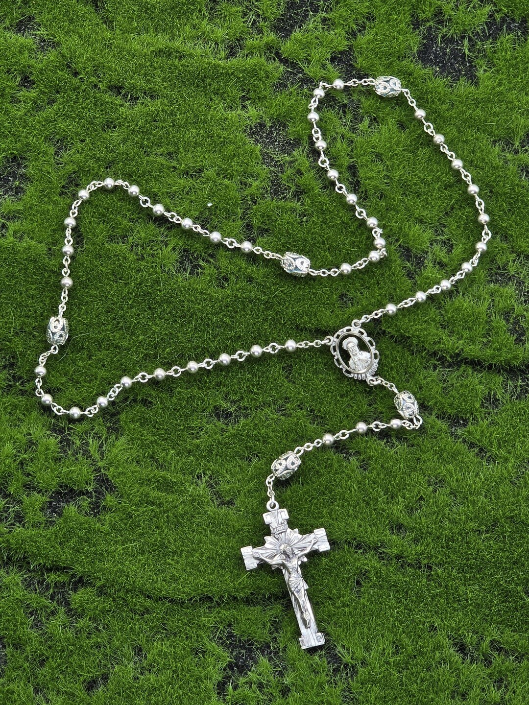 Vintage Catholic Rosary, Creed Sterling Silver Rosary, Sterling Rosary ...