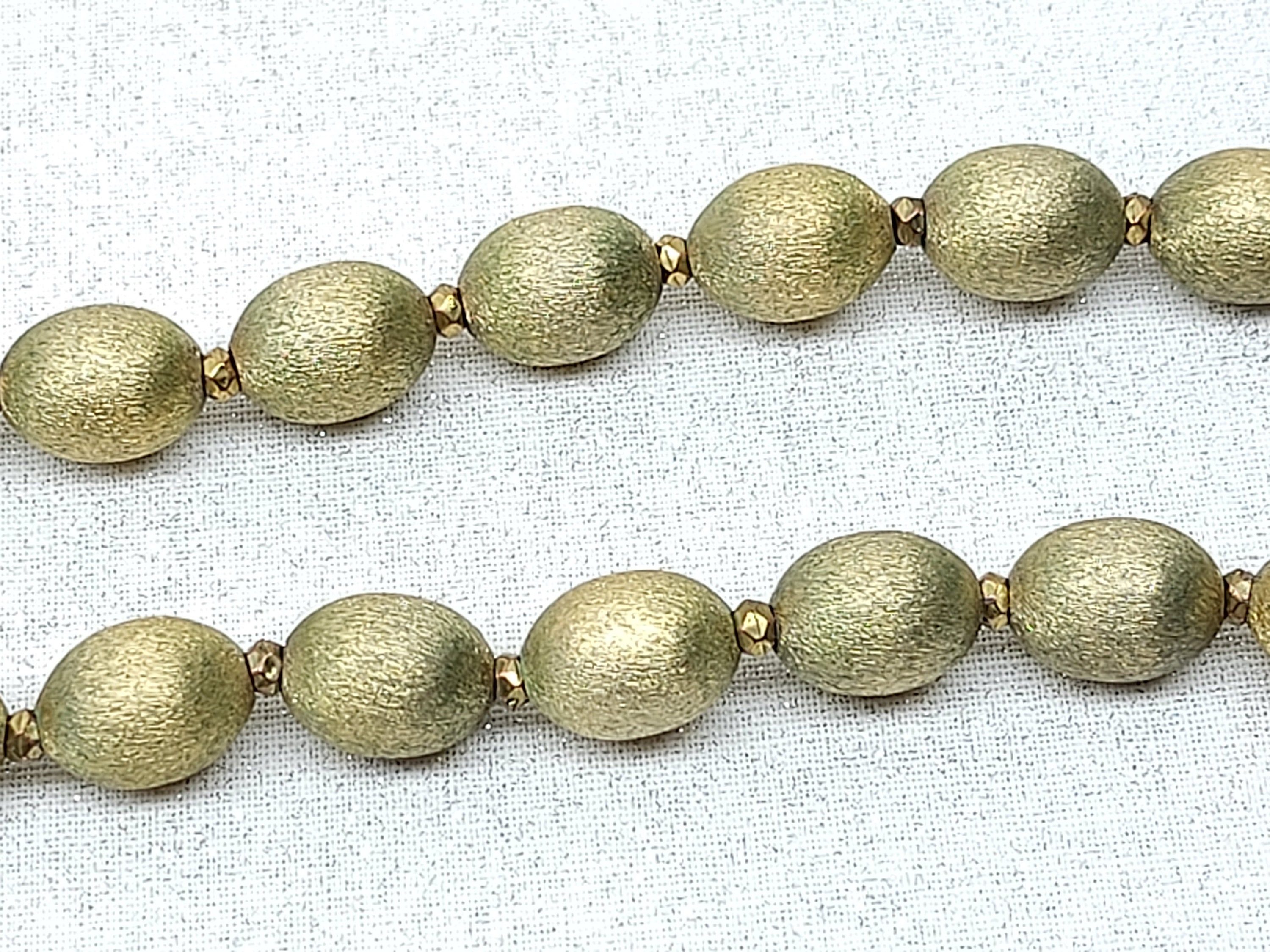 Vintage Trifari Necklace, Trifari Gold Tone Beaded Necklace, Brushed ...