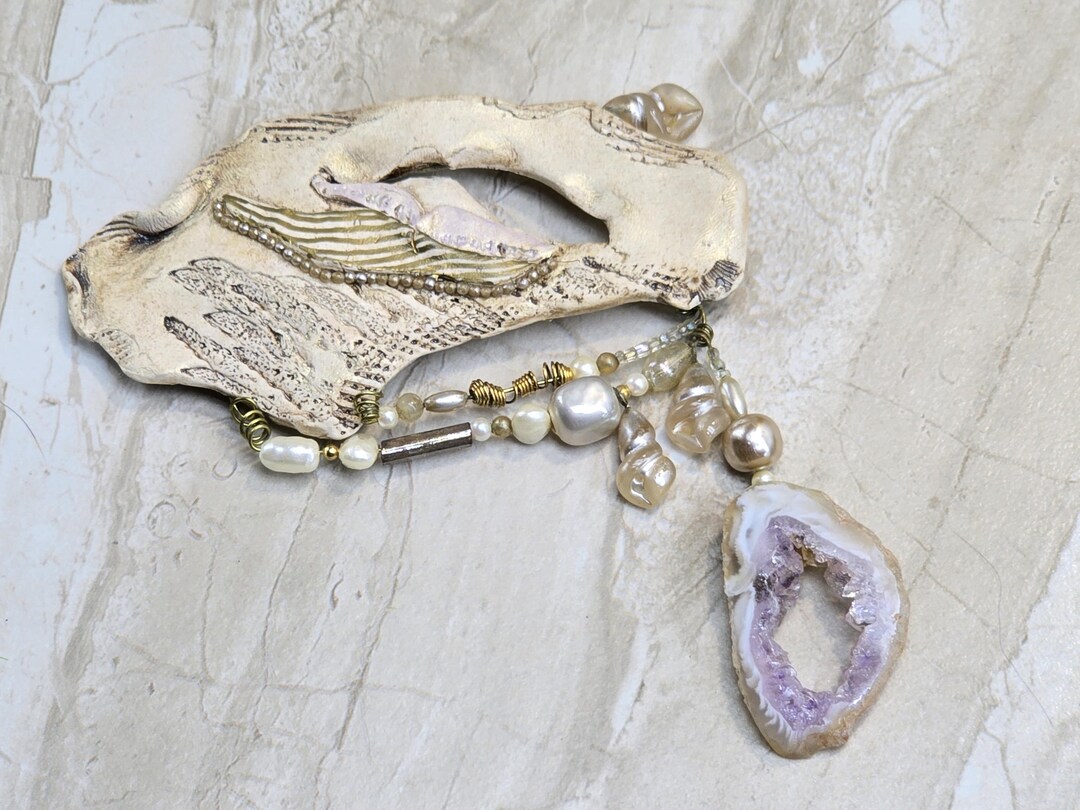 Vintage Micki Ravitz Brooch, Artisan Designer Brooch, Quartz Crystal ...