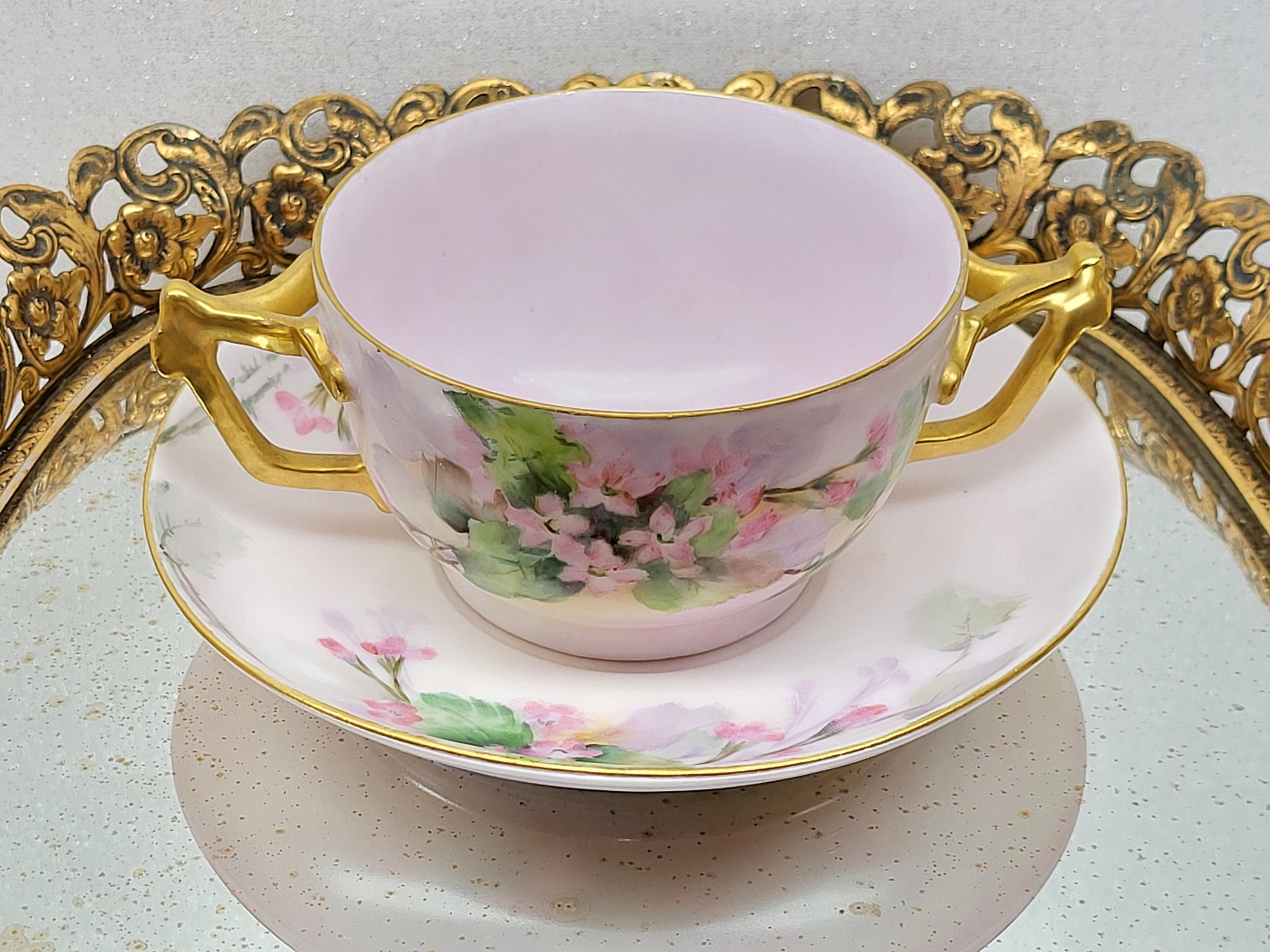 Antique T&V Limoges Tea Cup, Tressemann and Vogt Double Handled Tea Cup ...