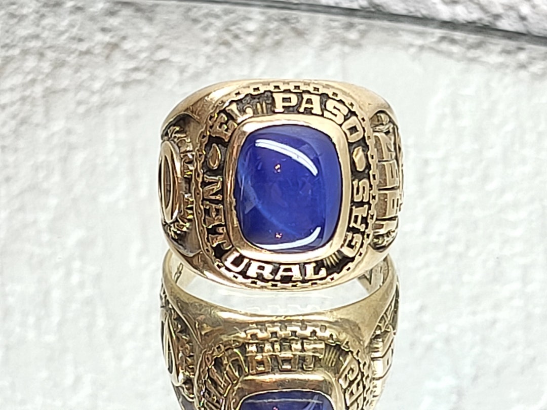 1957 10K Gold Star Sapphire Ring, El Paso Natural Gas Ring, O.C. Tanner ...